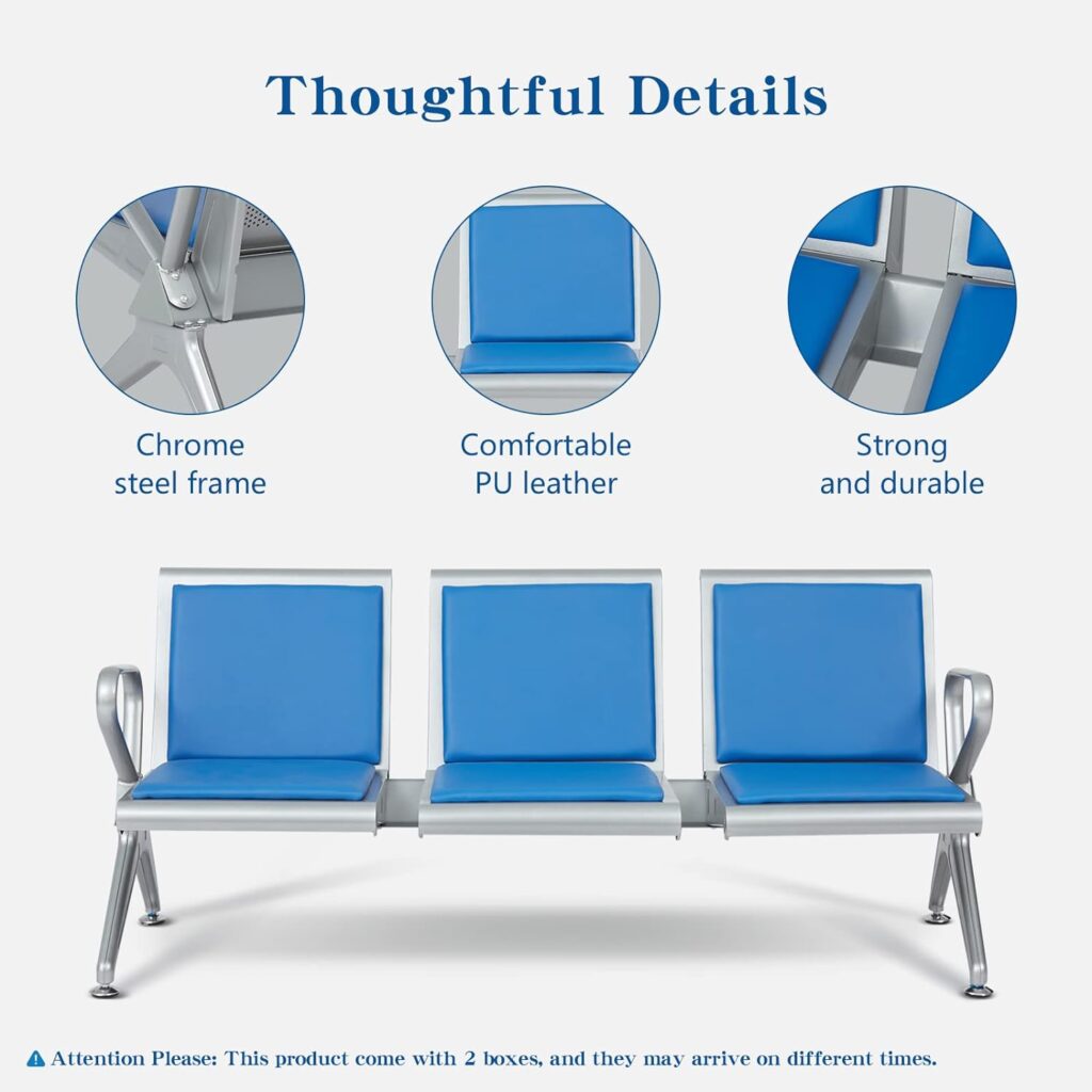 Heavy-Duty 3-Link Reception Bench - Gucca Furniture - Reception ...