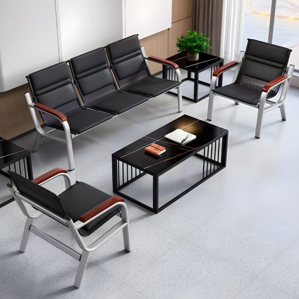 Simple Leather 5-Seater Reception Sofa - Gucca Furniture