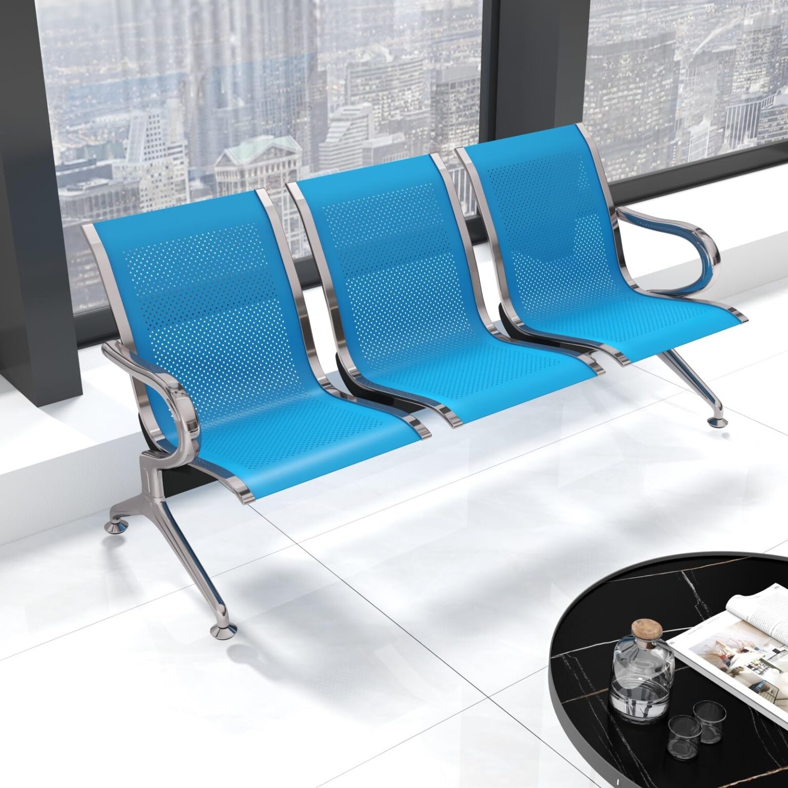 3-Seater Reception Area Waiting Bench - Gucca Furniture