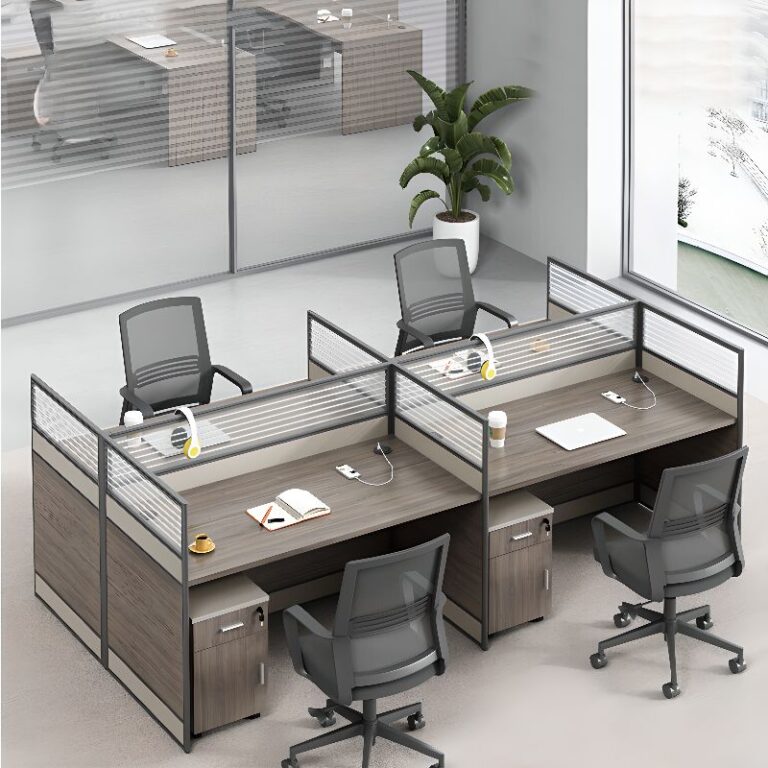 Trendy Rectangle 4-Seater Modular Workstation - Gucca Furniture