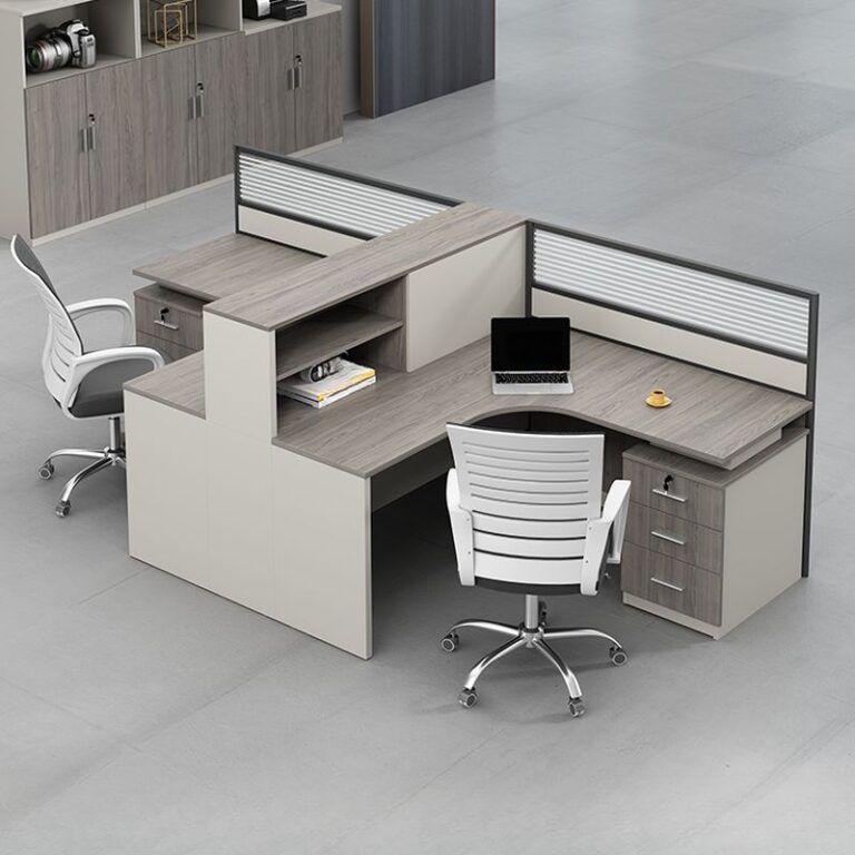 2-Seater L-Shaped Office Workstation - Gucca Furniture
