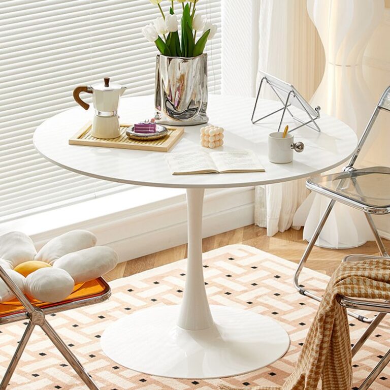 White Round Dining Table - Gucca Furniture -Furniture Shop in Kenya