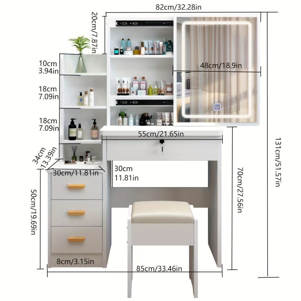 Modern Makeup Vanity Table - Gucca Furniture -Furniture Shop in Kenya