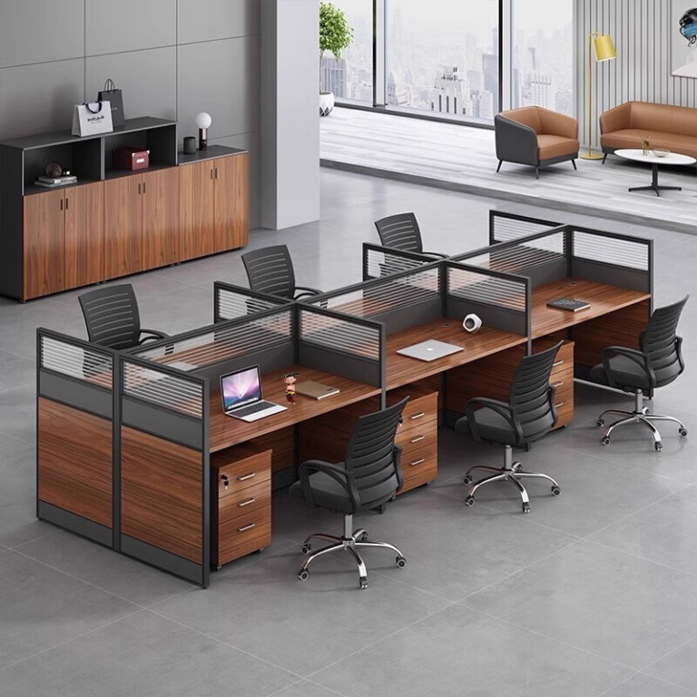 6-Way Brown Modular Workstation - Gucca Furniture -Furniture Shop in Kenya