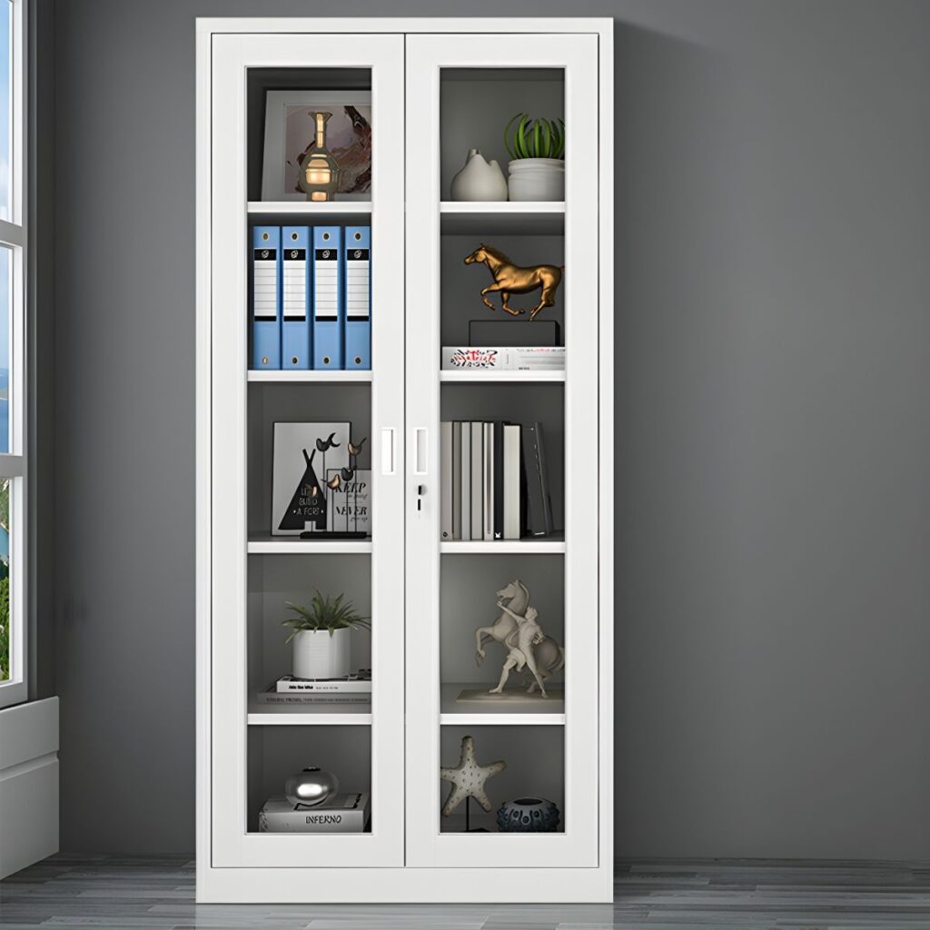 2-Door Full Glass Filing Cabinet - Gucca Furniture -Furniture Shop in Kenya